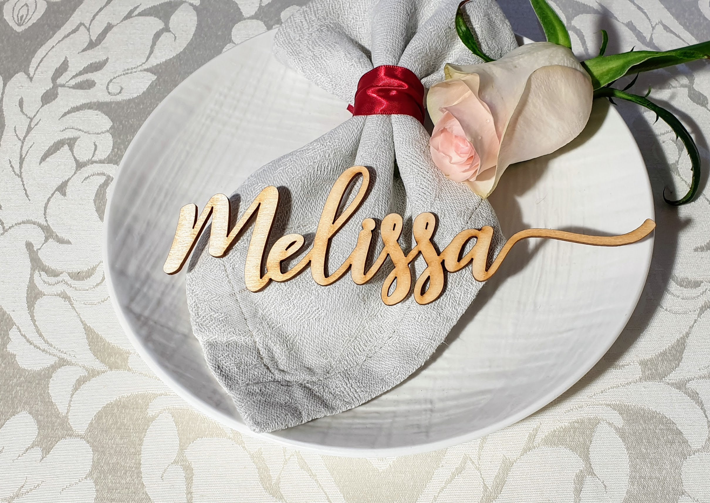 Wood Names Place Cards Bridal Party Place Cards Custom Laser - Etsy UK