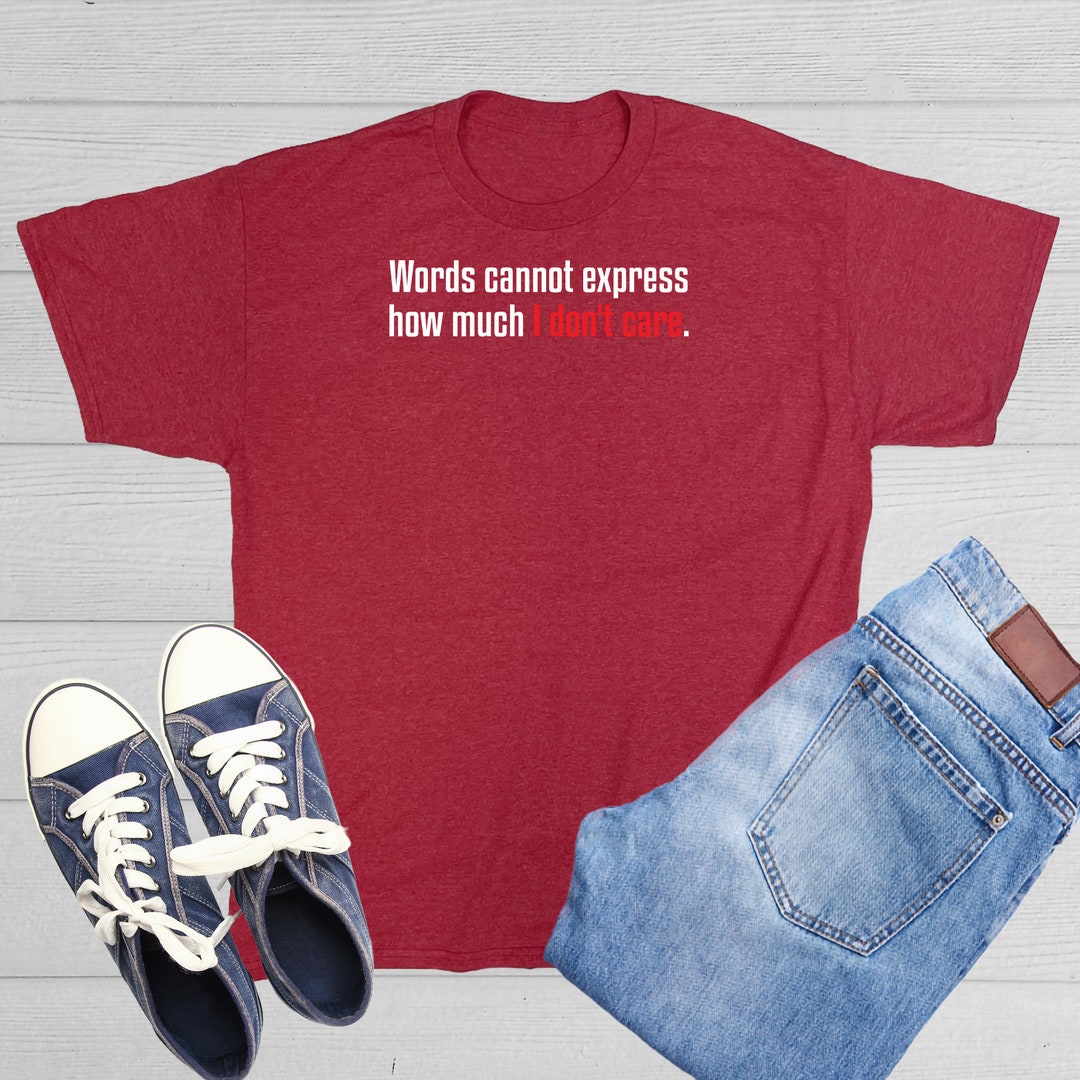 Funny Pun T-shirt: Words Cannot Express How Much I Don't Care - Etsy