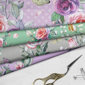 Pink Roses Watercolor Digital Flowers Seamless Pattern - Etsy