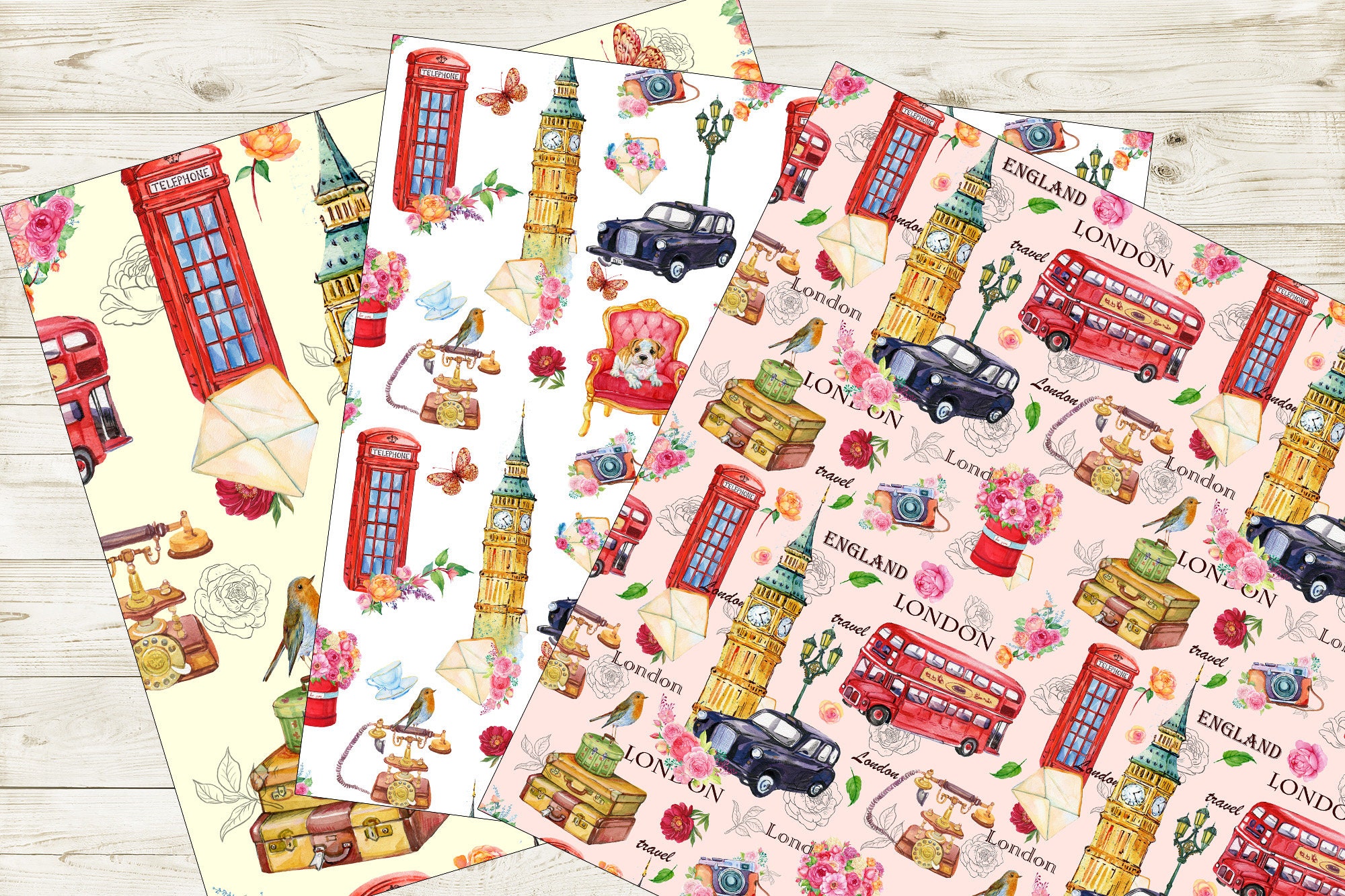 London Seamless Patterns Digital Paper Travel - Etsy