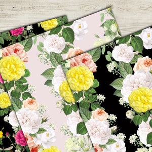 Peony Seamless Patterns, Digital Paper, Scrapbooking,floral Background ...