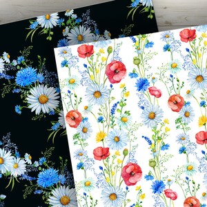 Daisy Patterns Seamless Floral Paper, Watercolor Floral , Seamless ...