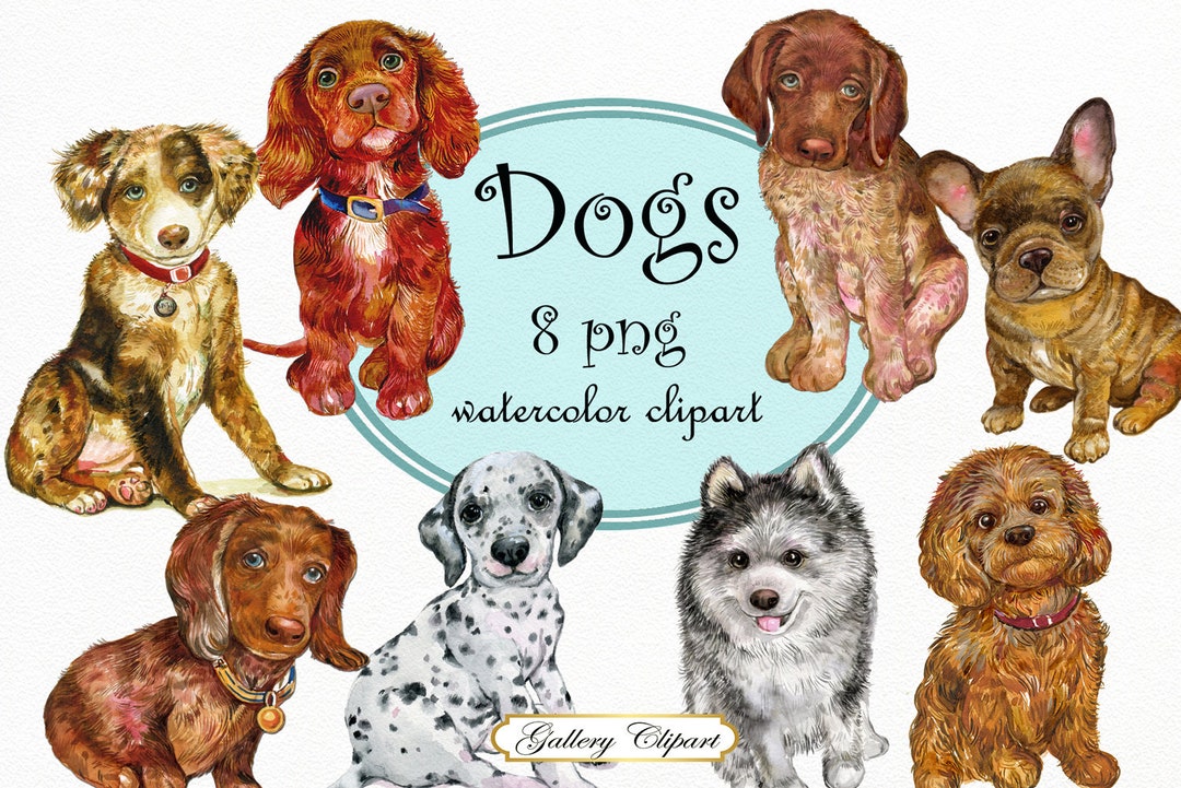 Dogs Clip Art, Watercolor Dogs, Dog Clipart,dachshund , Husky, Labrador ...