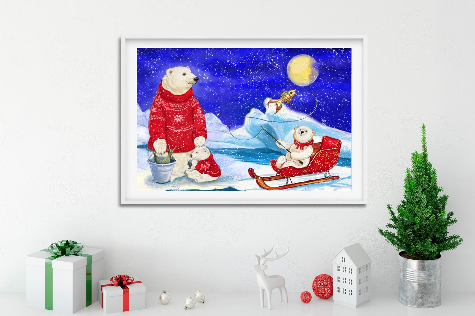 Polar Bear Clipart Christmas Clipart Holiday Clip Art Bears - Etsy