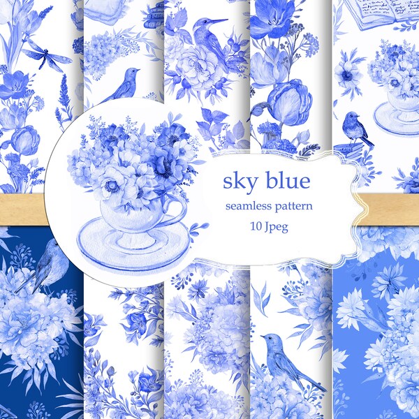 Light Blue Pattern - Etsy