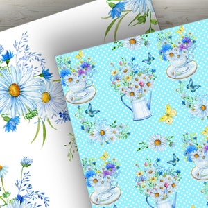 Daisy Patterns Seamless Floral Paper, Watercolor Floral , Seamless ...