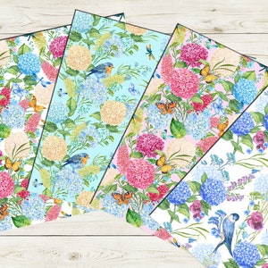 Hydrangea Seamless Patternssummer Digital Paper Watercolor - Etsy