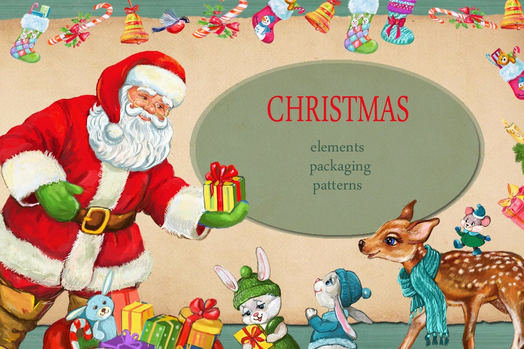 Christmas Set Clipart Illustration Christmas Cards ,christmas Clipart ...