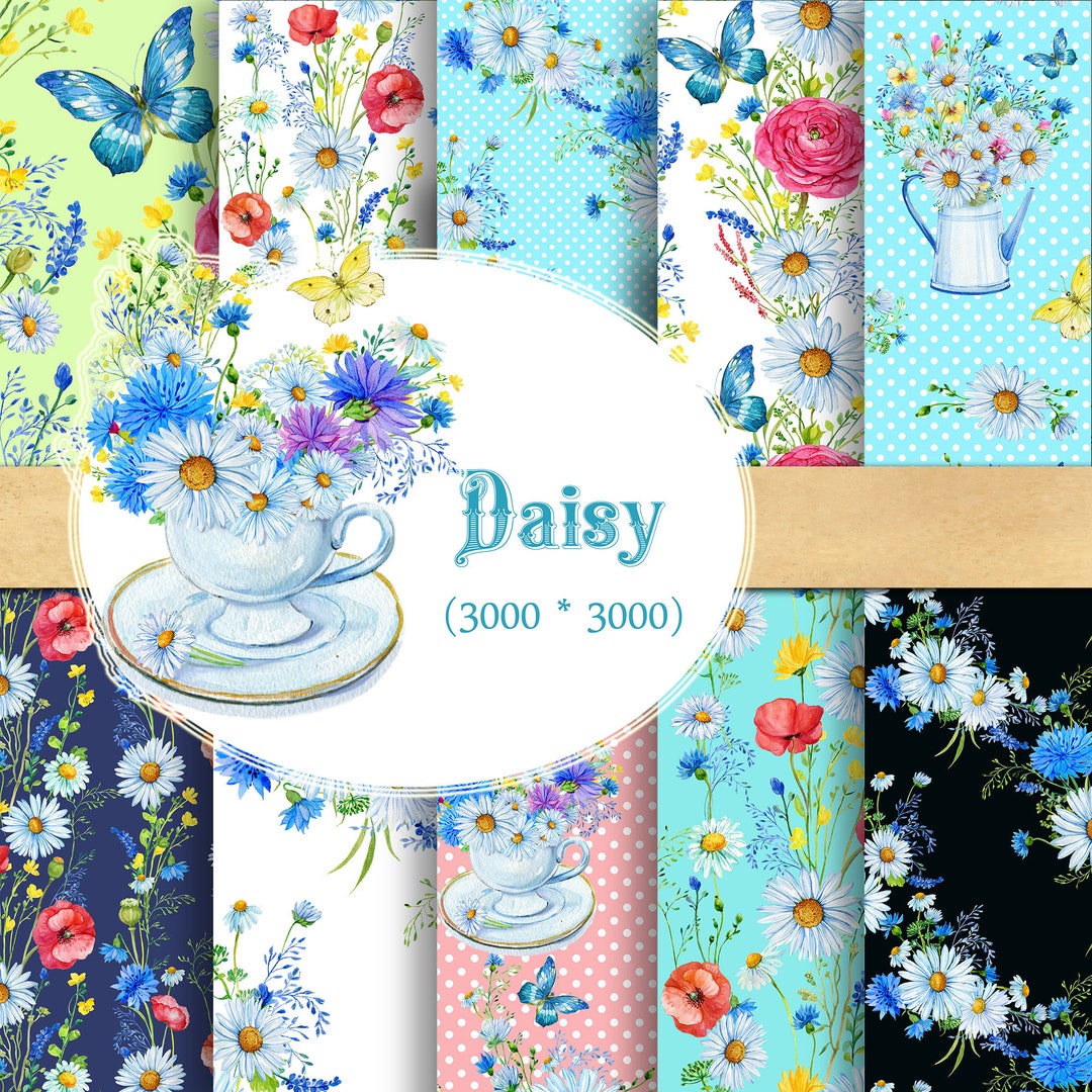 Daisy Patterns Seamless Floral Paper, Watercolor Floral , Seamless ...