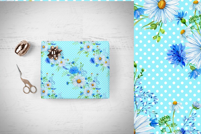 Daisy Patterns Seamless Floral Paper Watercolor Floral - Etsy