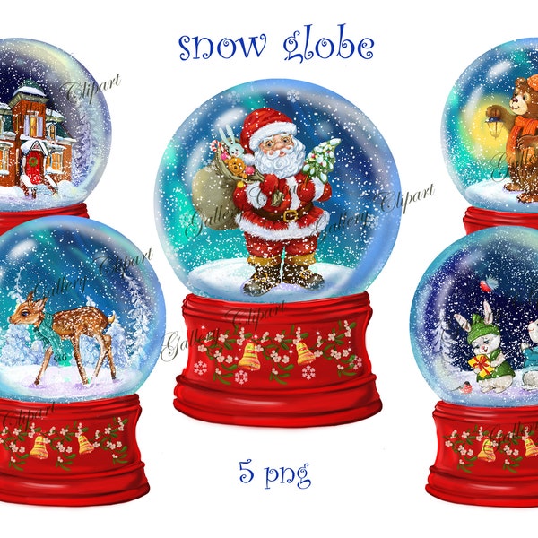 Snow Globes Clipart - Etsy