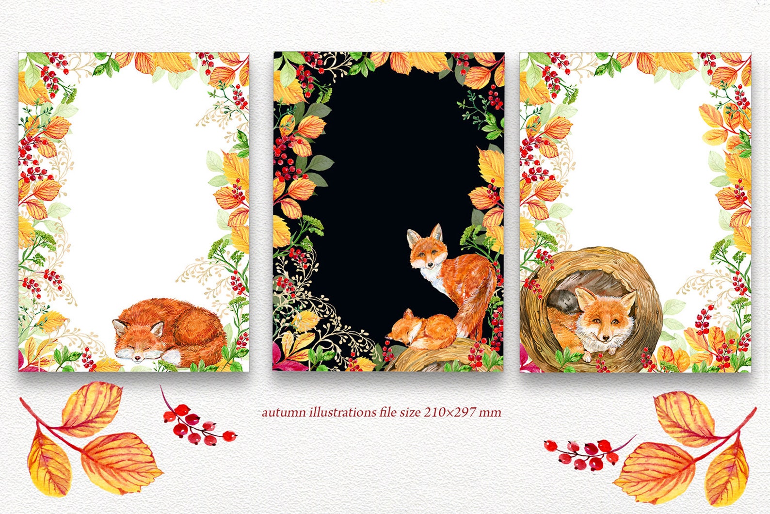 Fox Animals Clipart .watercolor Painting. Baby Fox Forest - Etsy