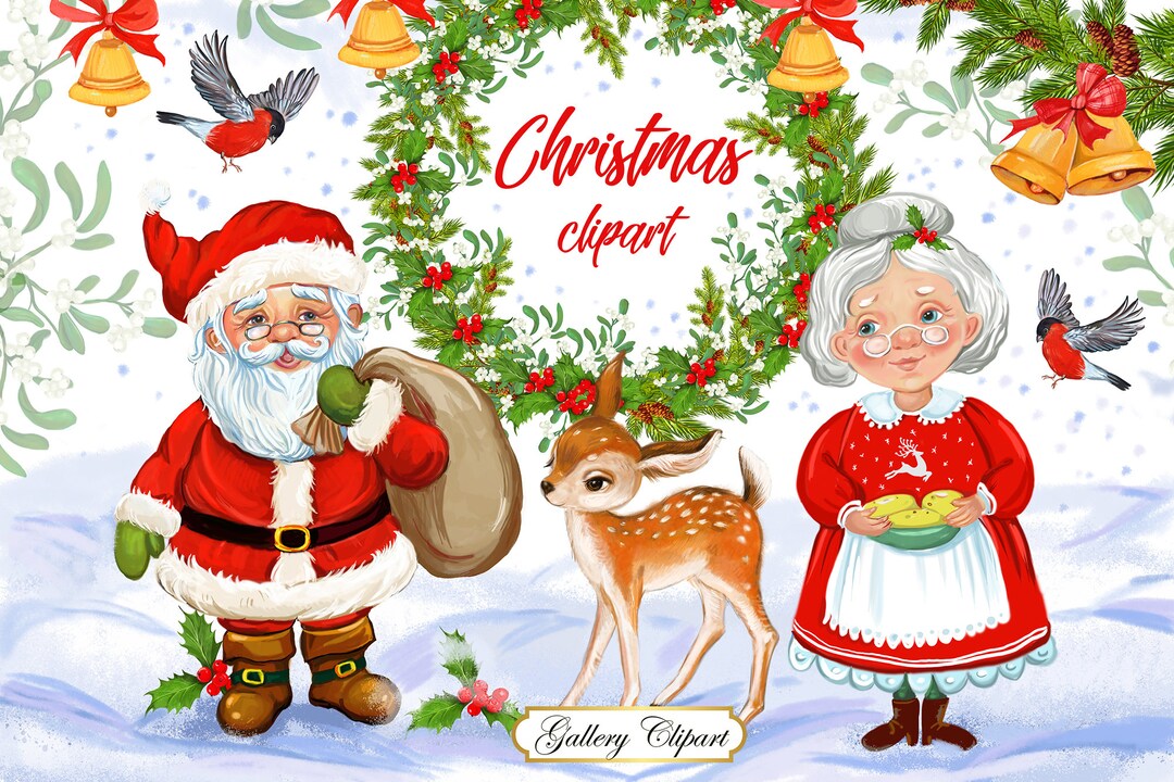 Santa Claus PNG Mrs. Santa Christmas Clipart - Etsy