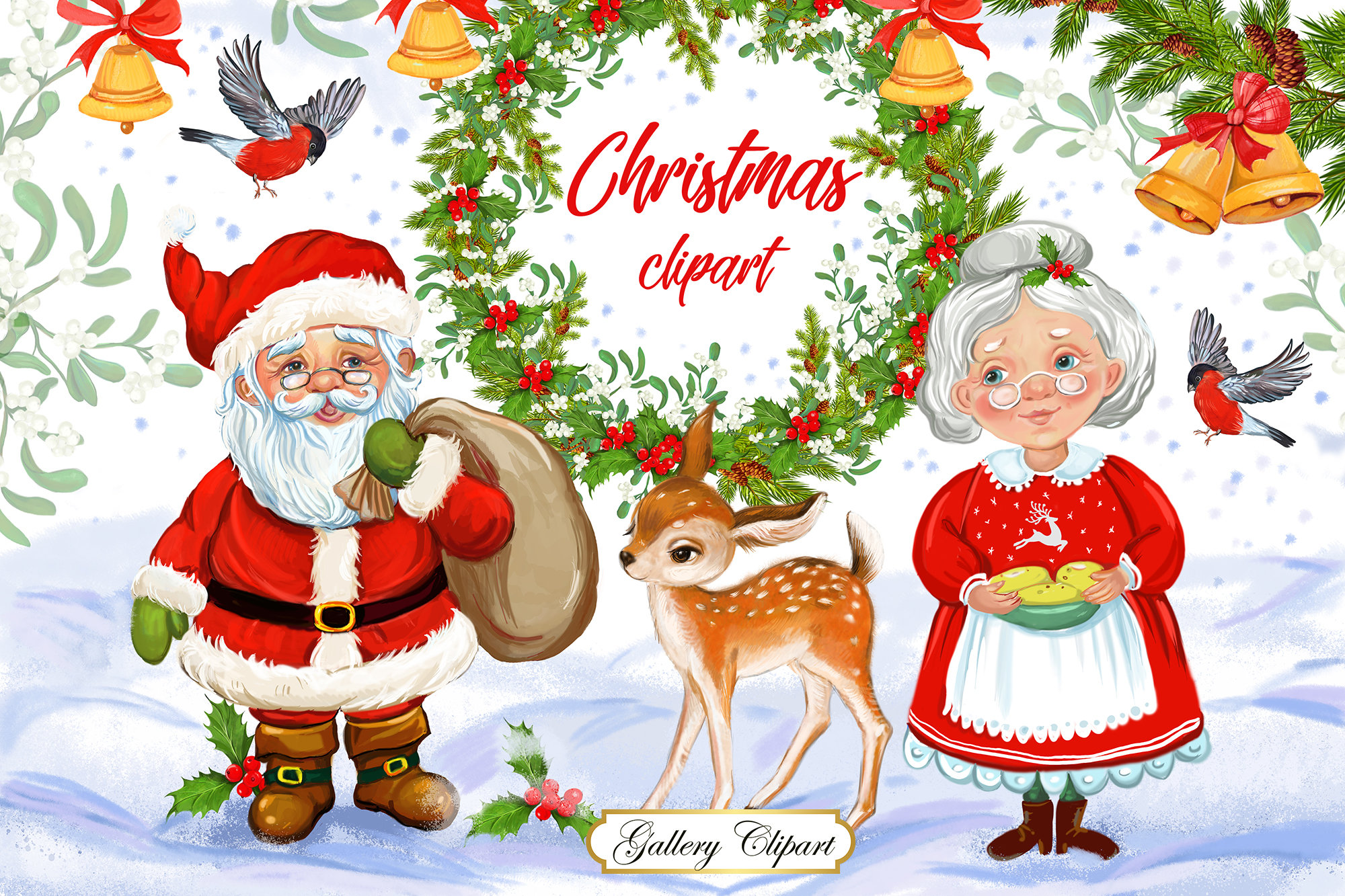 Santa And Mrs Claus Clipart