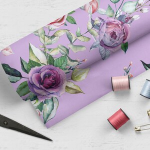 Pink Roses Watercolor Digital Flowers Seamless Pattern - Etsy