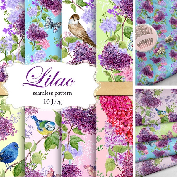 Lilac Digital Paper - Etsy