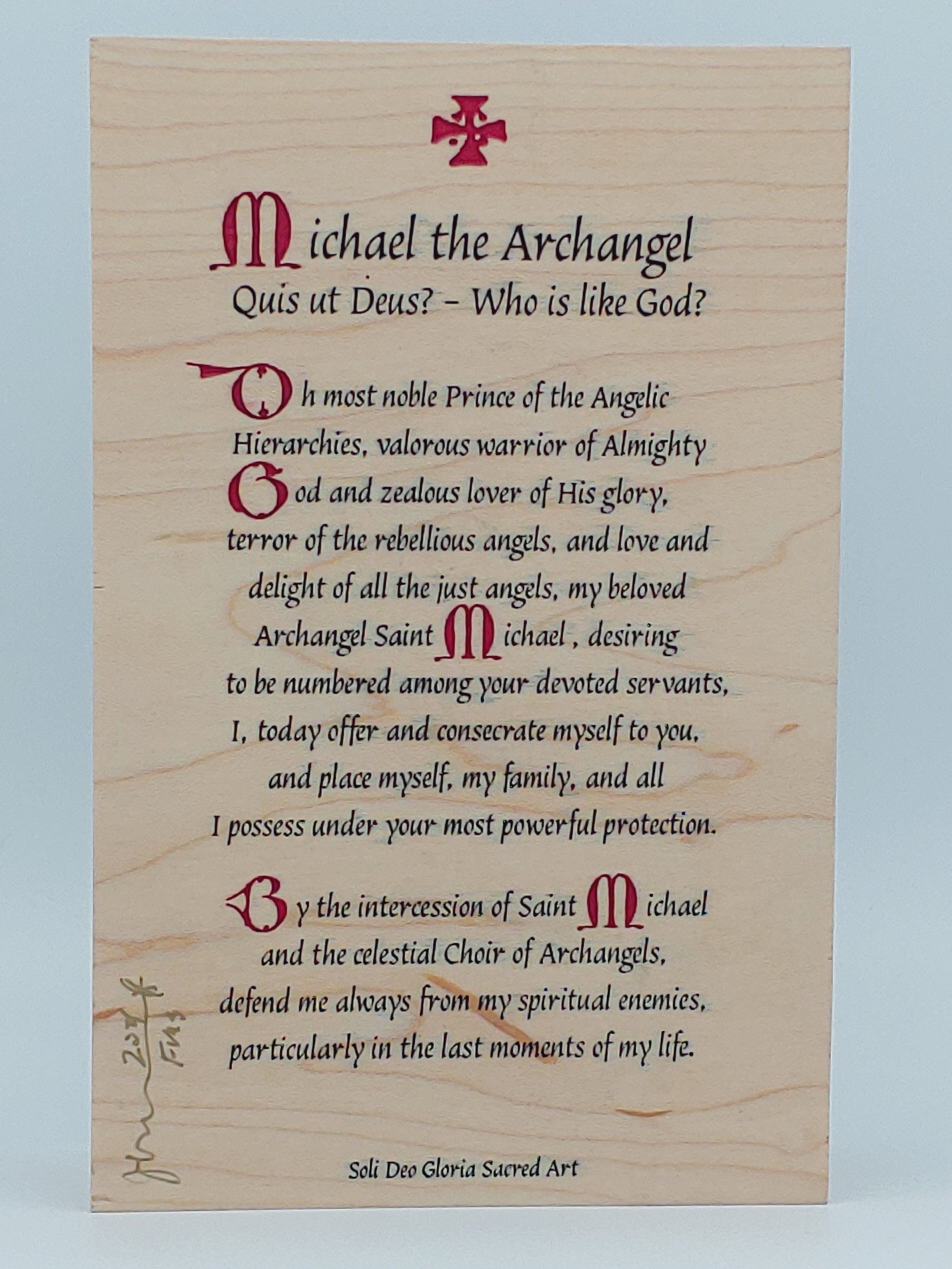 St. Michael the Archangel - Engraved Block - Etsy