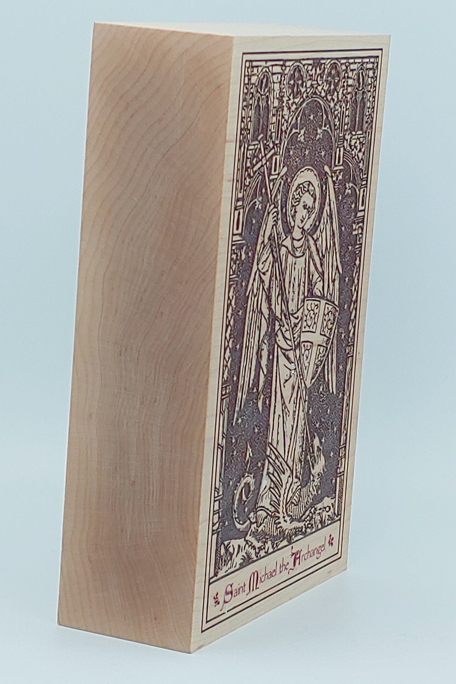 St. Michael the Archangel - Engraved Block - Etsy