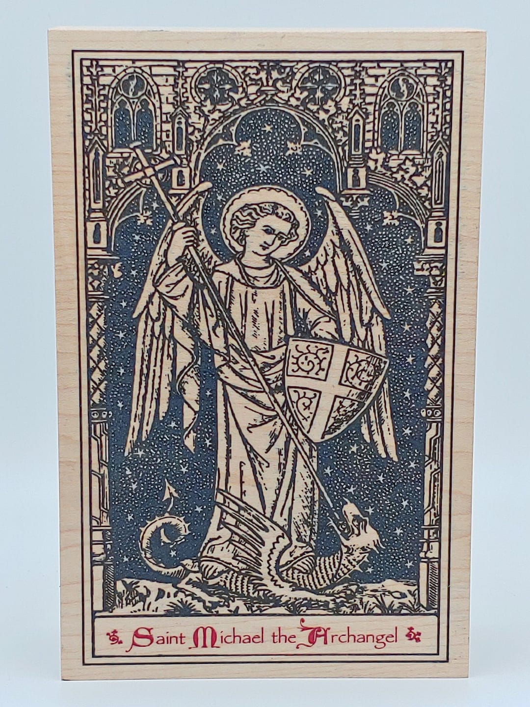 St. Michael the Archangel Engraved Block - Etsy