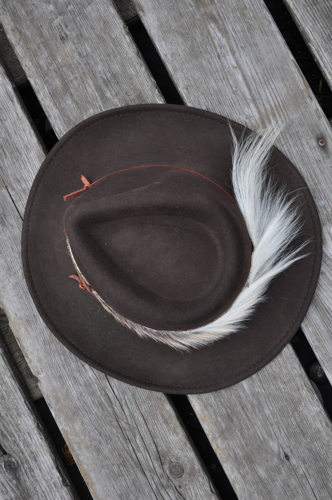 Western Cowboy Hat - Wool - South African Impala Fur Tail - Green ...