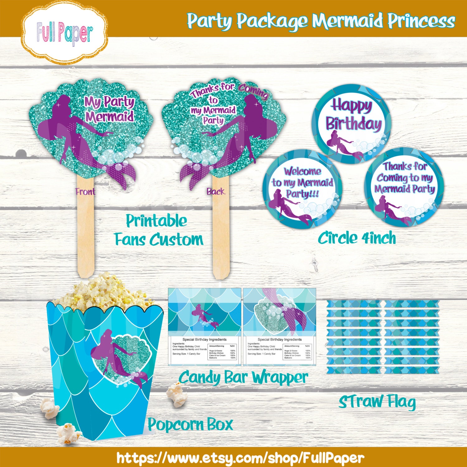 Mermaid Princess Party Package-little Mermaid Party Decor-mermaid Party ...