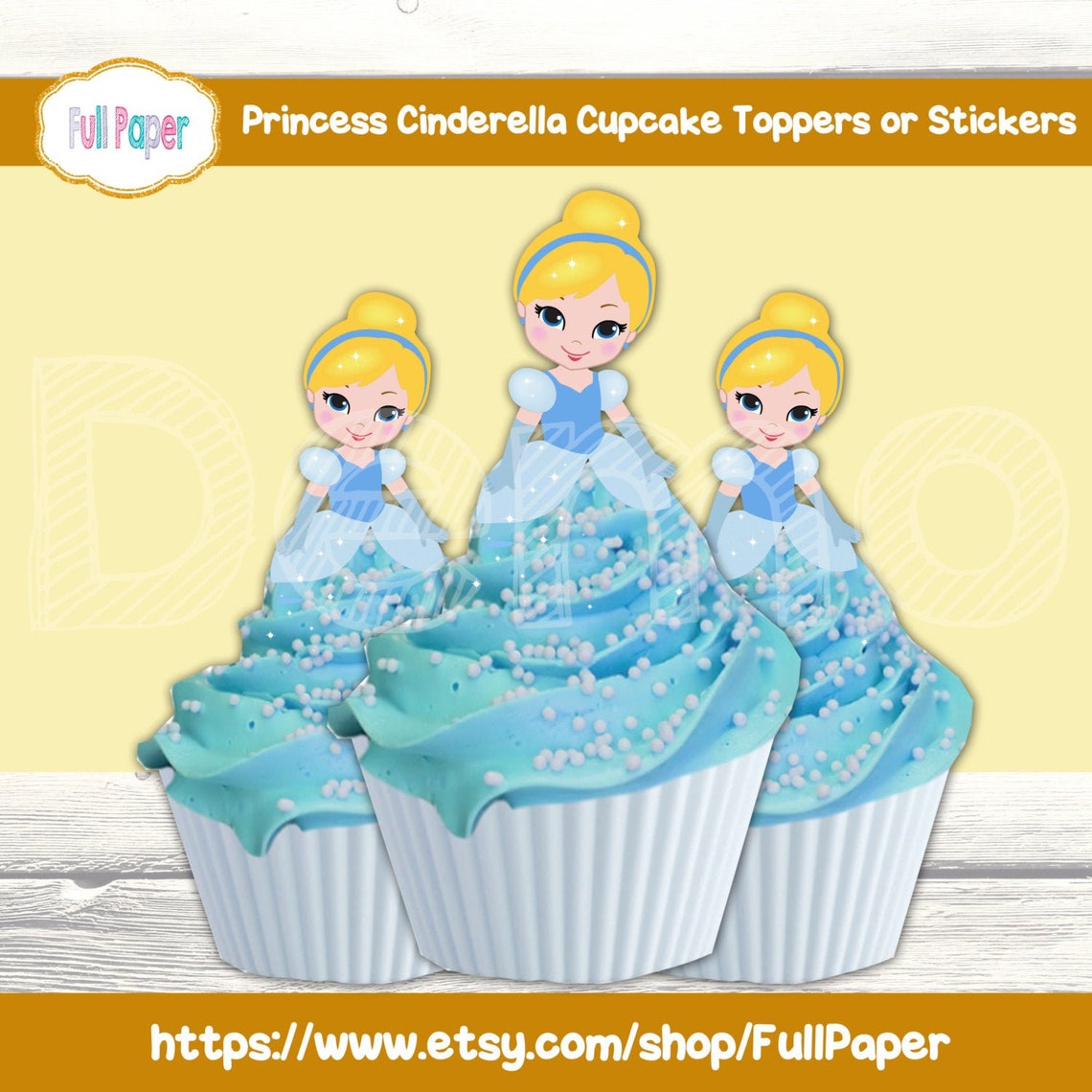 Printable Cinderella Cupcake Toppers or Stickers-cinderella Party ...