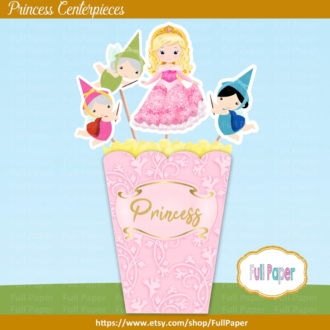 INSTANT DOWNLOAD Centerpieces Princess Aurora, Princess Toppers ...