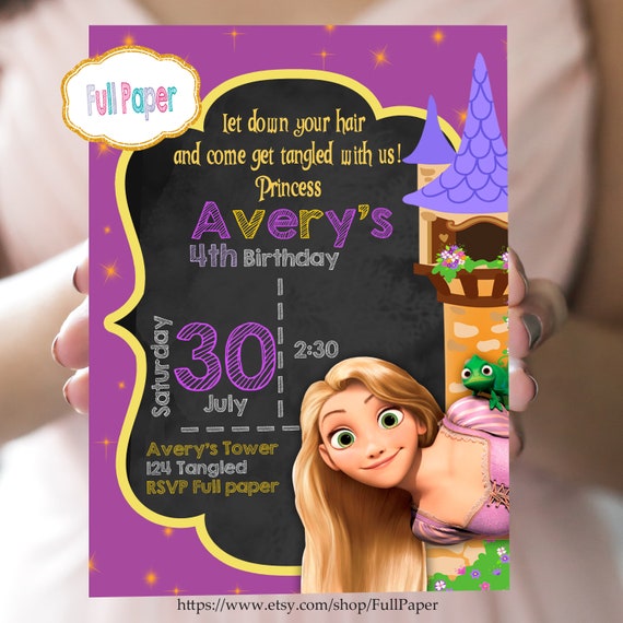 Tangled Invitation-tangled Invite-tangled Birthday-tangled | Etsy