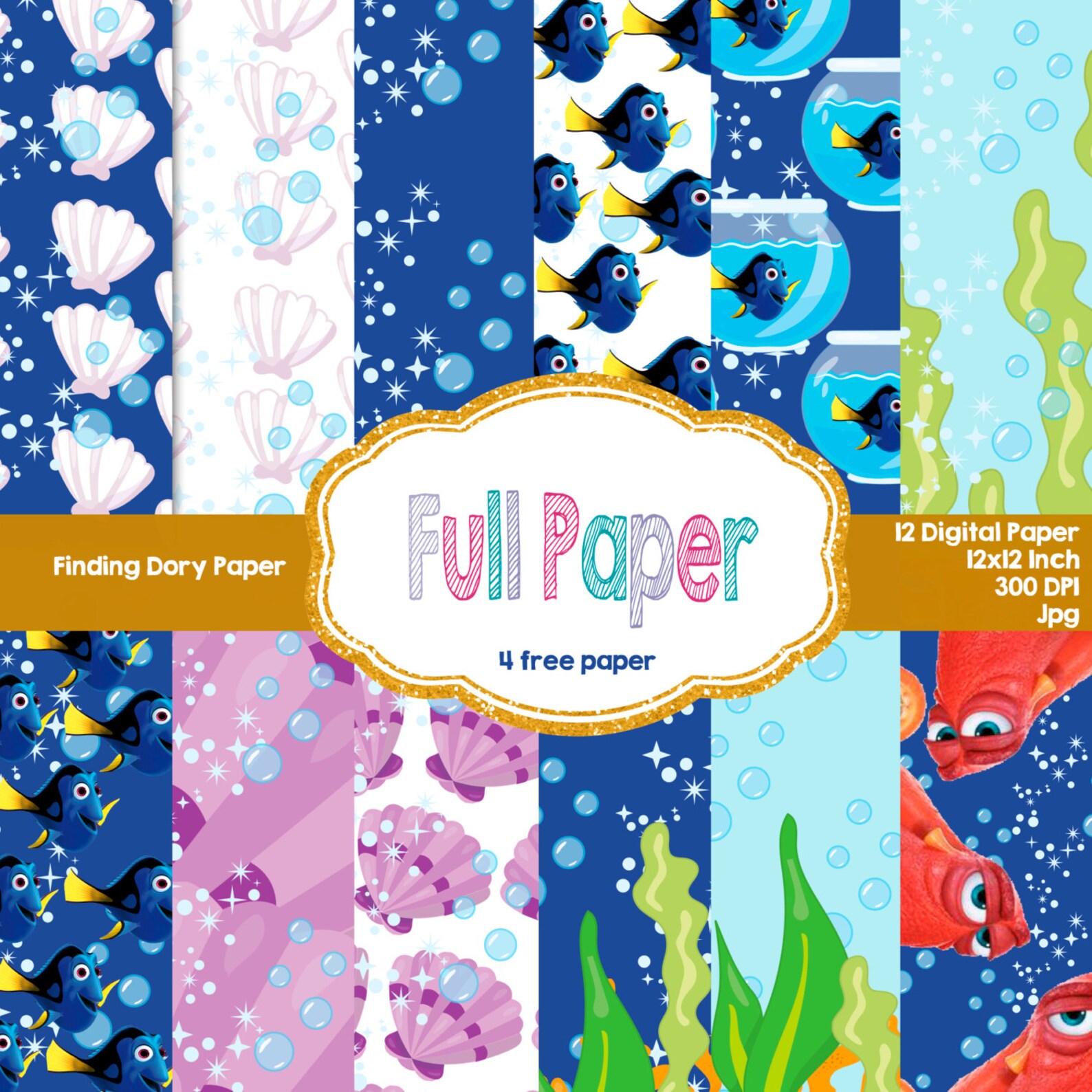 Finding Dory Digital Paper-finding Dory Paper-ocean Digital Paper ...