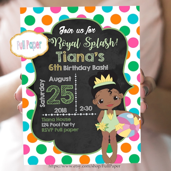 Princess Pool Party Tiana Pool Party Birthday Summer | Etsy