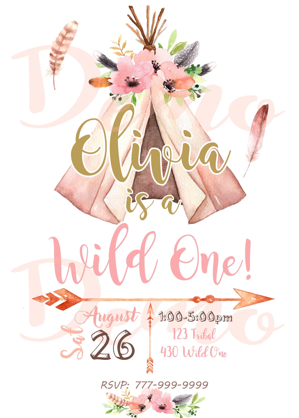 Wild, One Invitation, Wild One Party Invitation, Girl Wild One, Girl ...