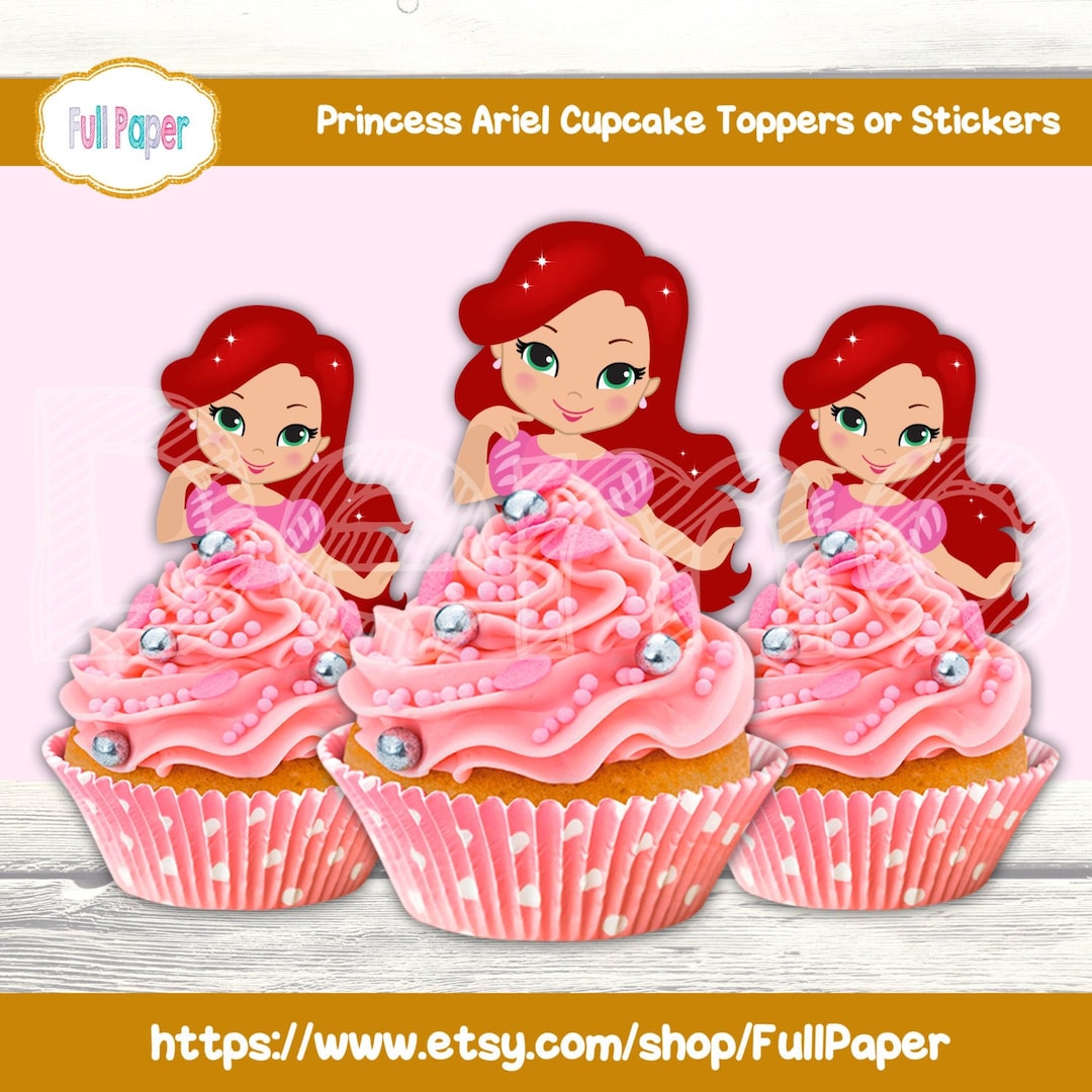 Printable Ariel Cupcake Toppers-princess Ariel-party Supplies-party ...