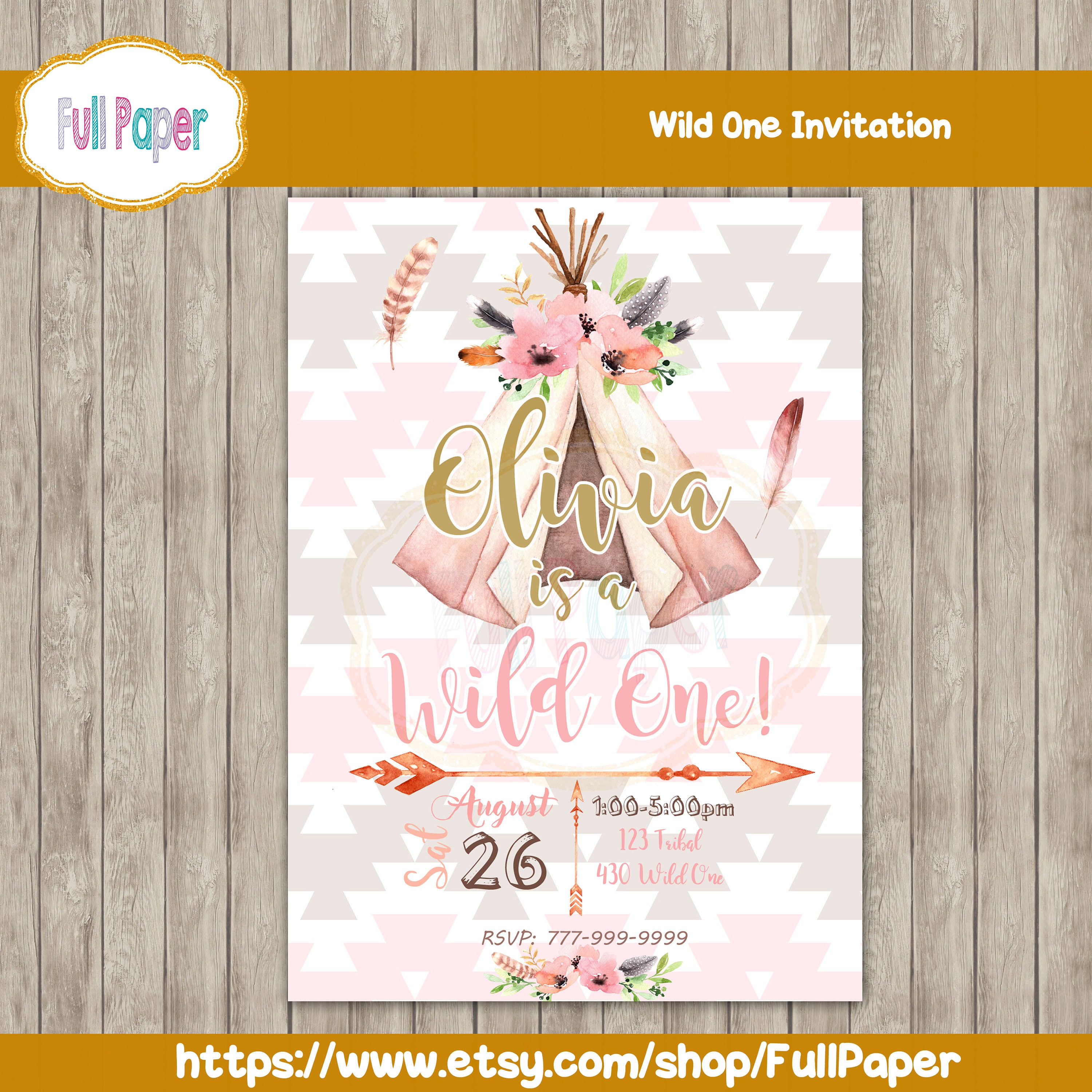 Wild, One Invitation, Wild One Party Invitation, Girl Wild One, Girl ...