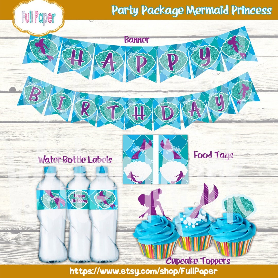 Mermaid Princess Party Package-little Mermaid Party Decor-mermaid Party ...