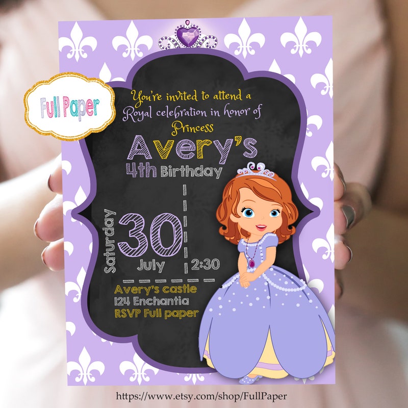 Sofia First Invite - Etsy