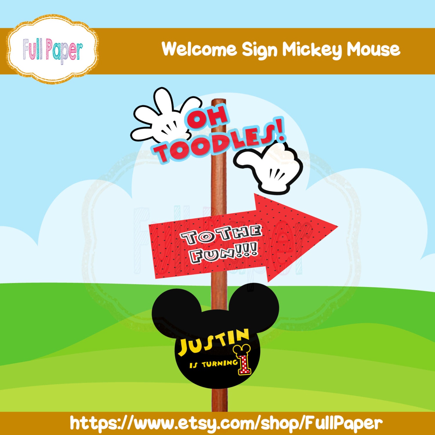 Welcome Sign Mickey Mouse-printable-party Birthday-party - Etsy