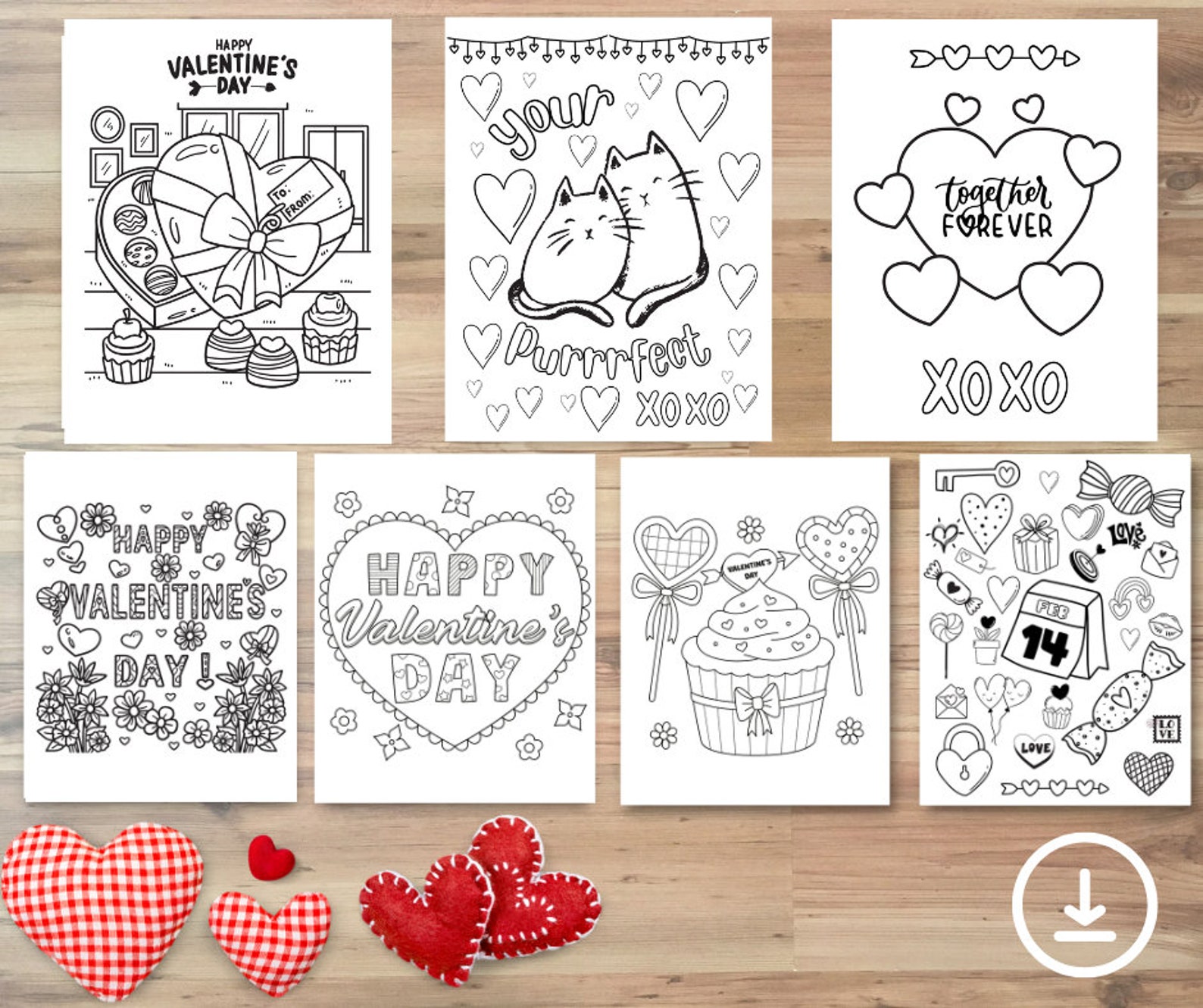 Valentine's Day Coloring Pages, Valentine's Day Game Pages, Kids ...