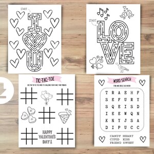 Valentine's Day Coloring Pages, Valentine's Day Game Pages, Kids ...