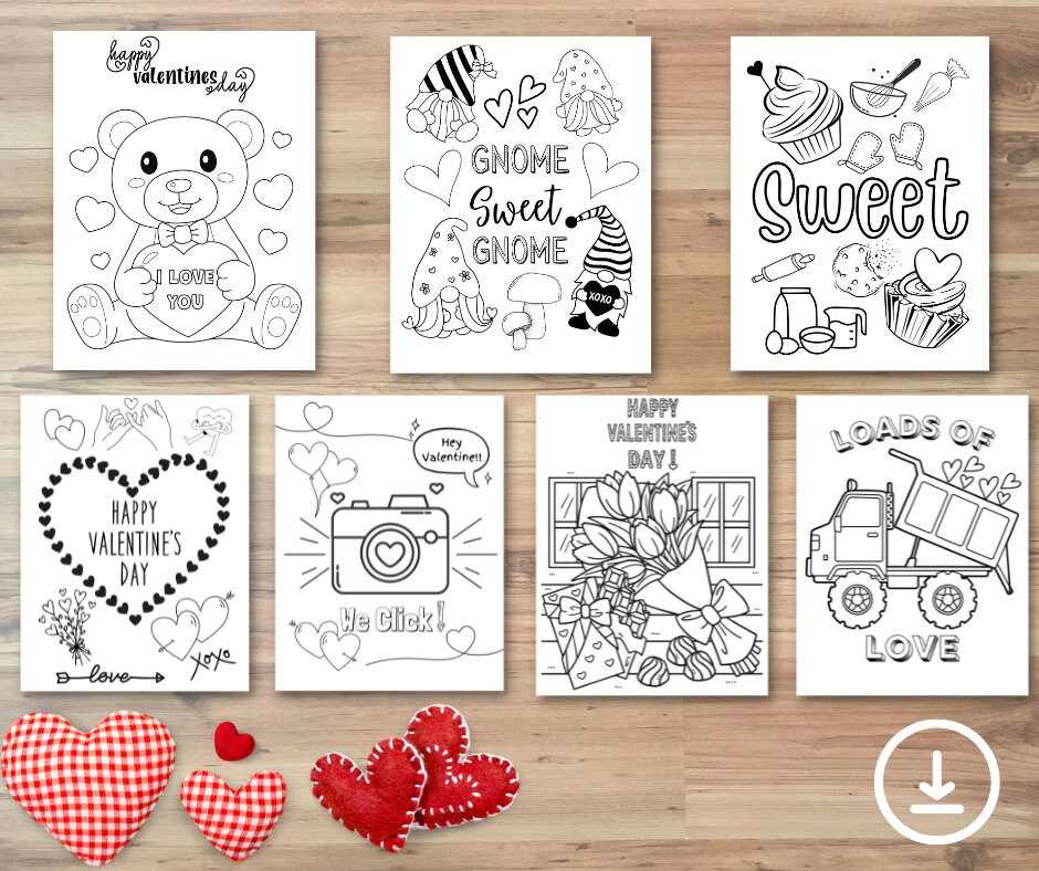 Valentine's Day Coloring Pages, Valentine's Day Game Pages, Kids ...
