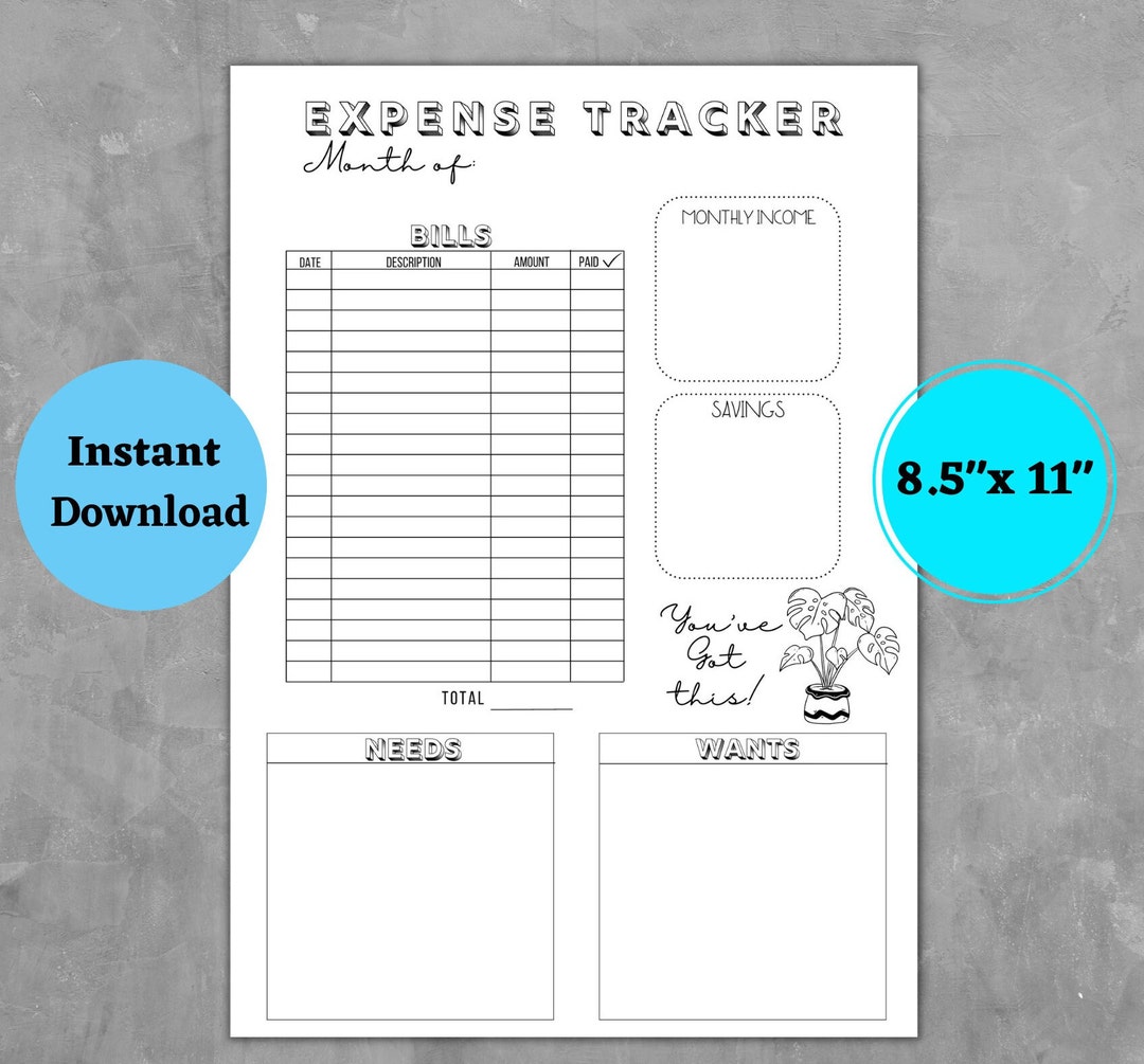 Monthly Budget Sheet, Monthly Expenses Template, Printable Budget Sheet ...