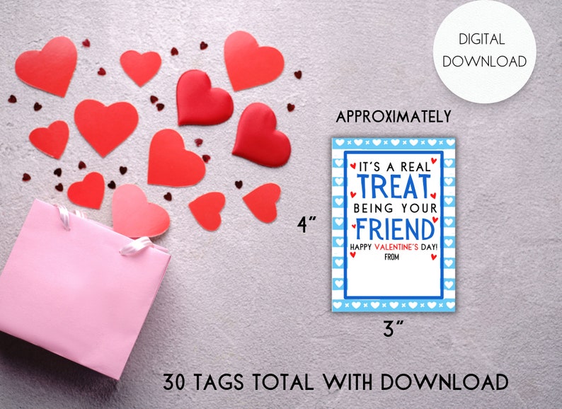 It's a TREAT to Be Your Friend, Valentine Treat Tags,valentine ...