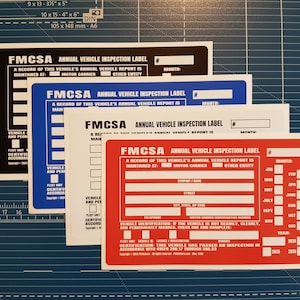 FMCSA Annual Vehicle Inspection Label - DOT Compliant - Etsy