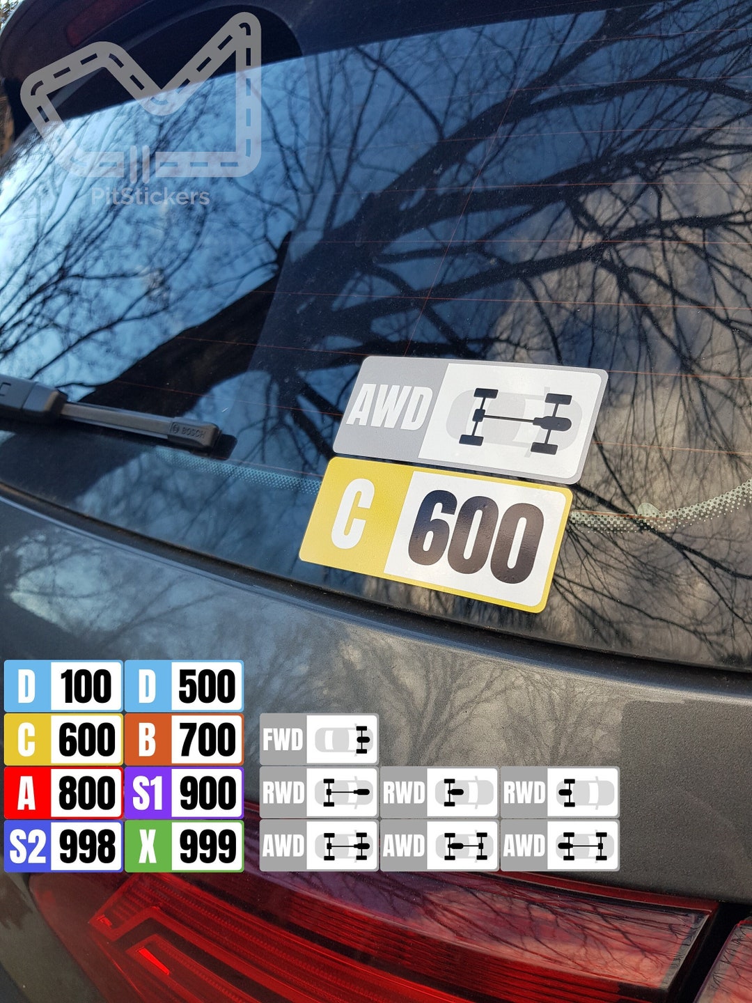 Car Performance & Class Sticker - Motorsports Vinyl Decal - Etsy