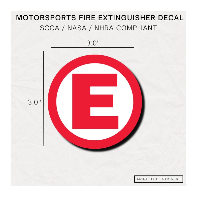 Emergency Fire Extinguisher Decal - Race Car Safety Compliant - Etsy