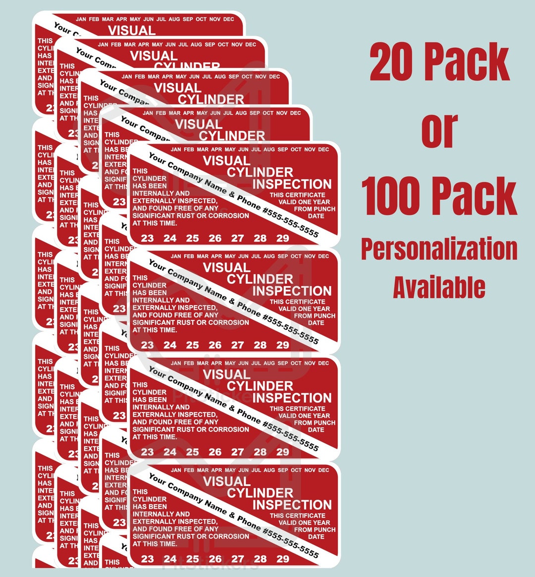 Scuba Tank Visual Inspection Stickers VIP - 20/100 Pack ...