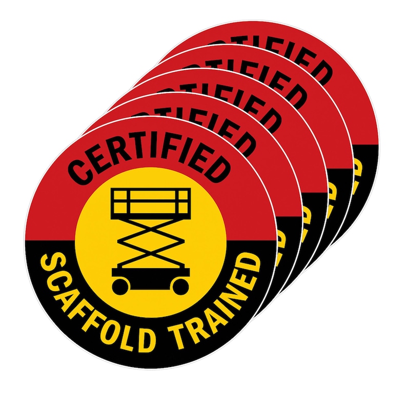 Certified Scaffold Trained Hard Hat Sticker: 2" Weatherproof Safety ...