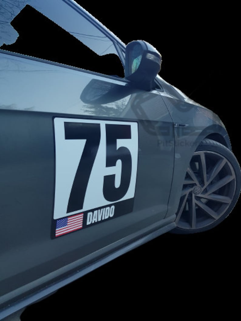 Race Car Number Plate Permanent Vinyl or Reusable Magnet - Etsy