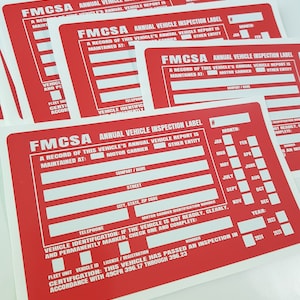 FMCSA Annual Vehicle Inspection Label - DOT Compliant - Etsy