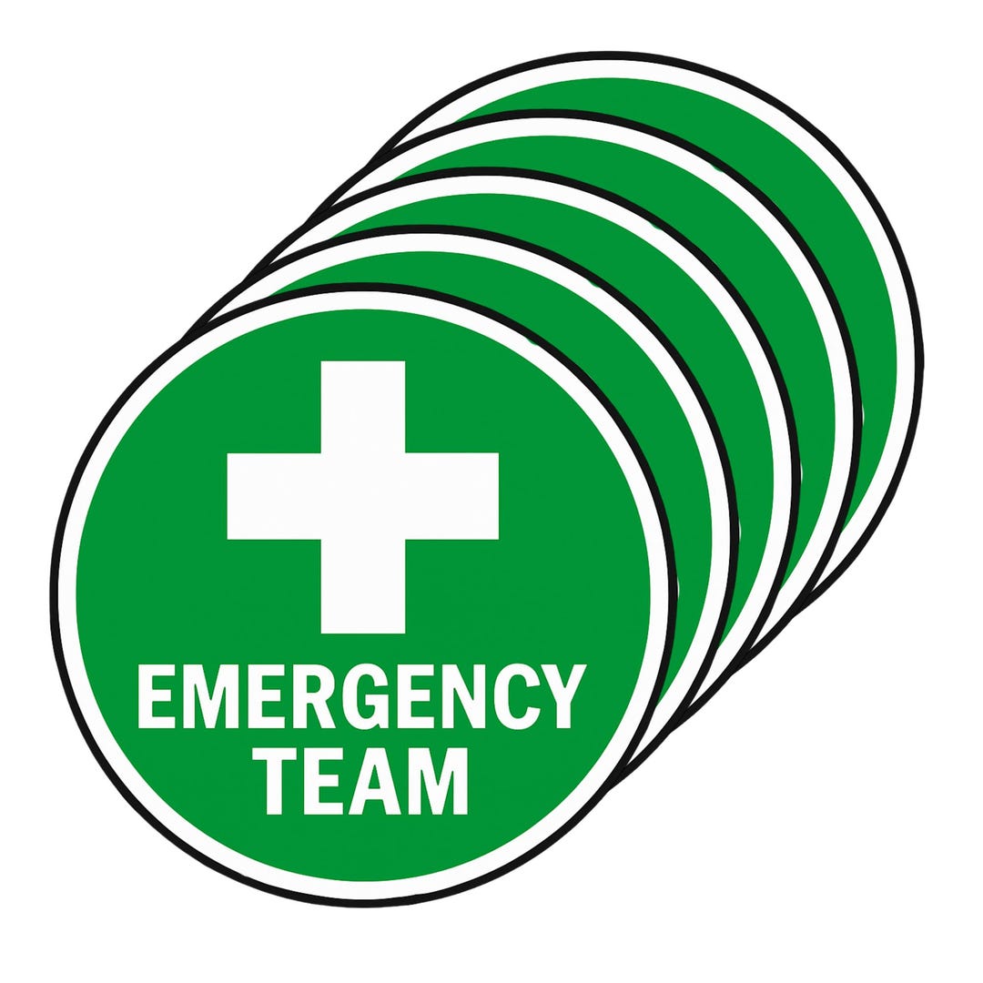 Emergency Team Hard Hat Sticker – 5, 20, 100 Pack – 2" Vinyl Safety ...