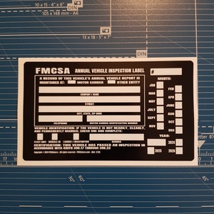 FMCSA Annual Vehicle Inspection Label - DOT Compliant - Etsy